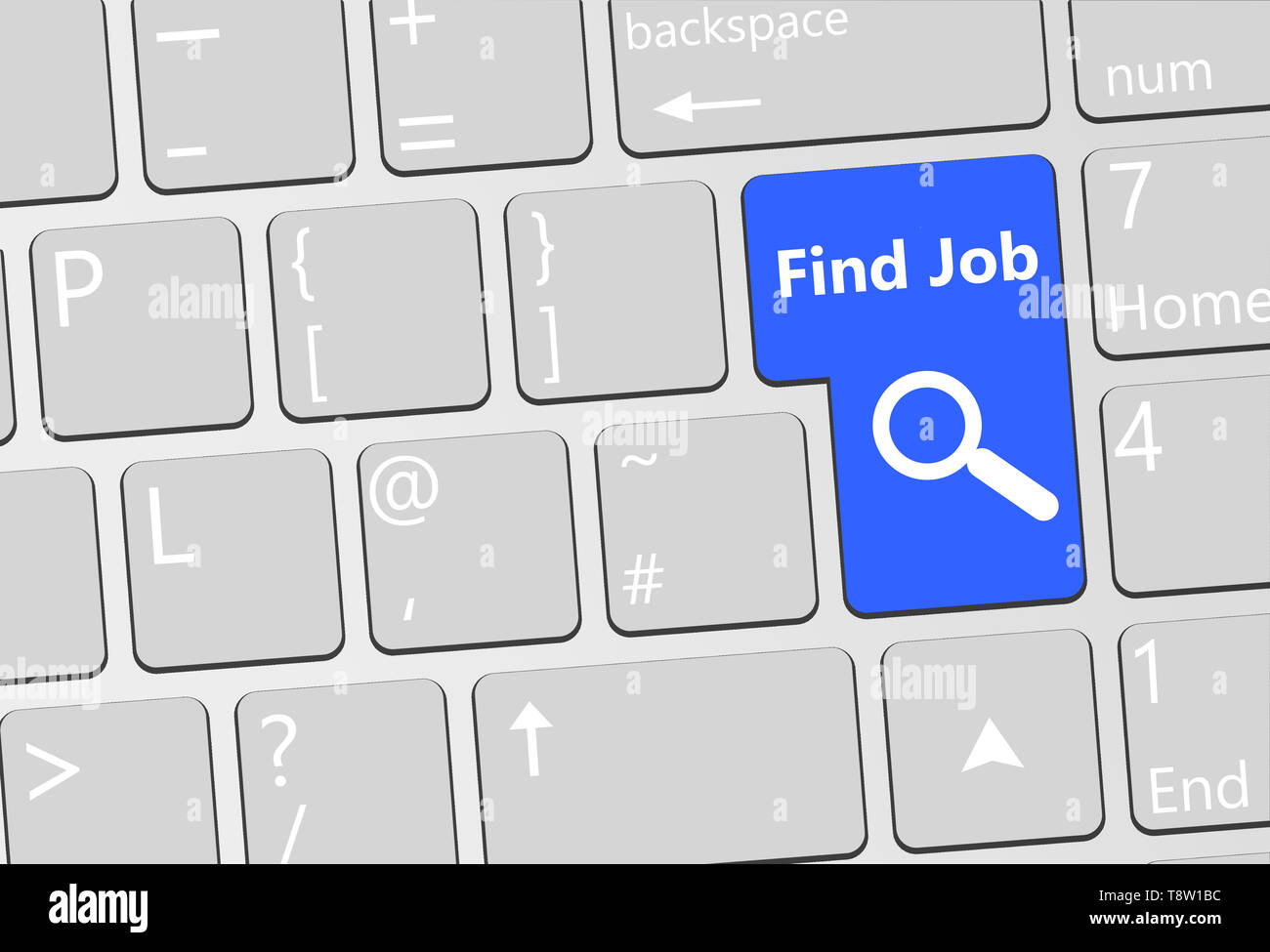 Enter key replace with a find job key Stock Photo - Alamy