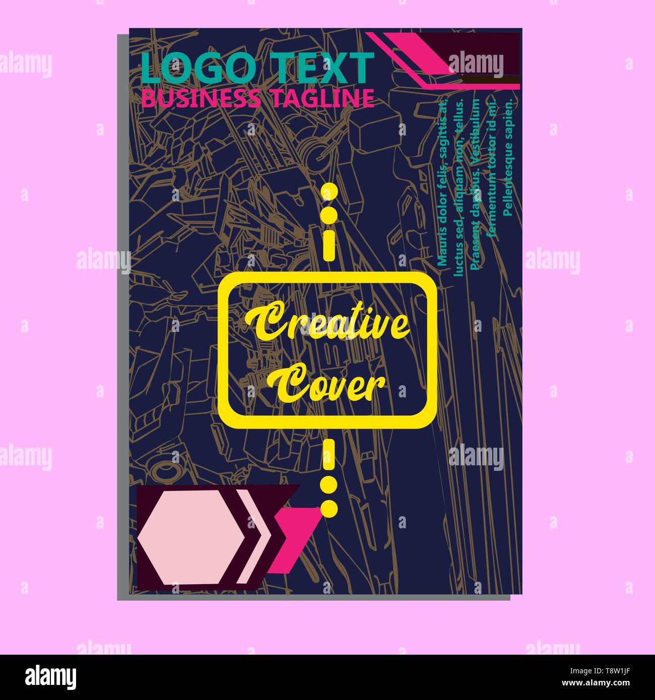 Vector illustration. robot sacred geometry. robot mock-up isolated ...