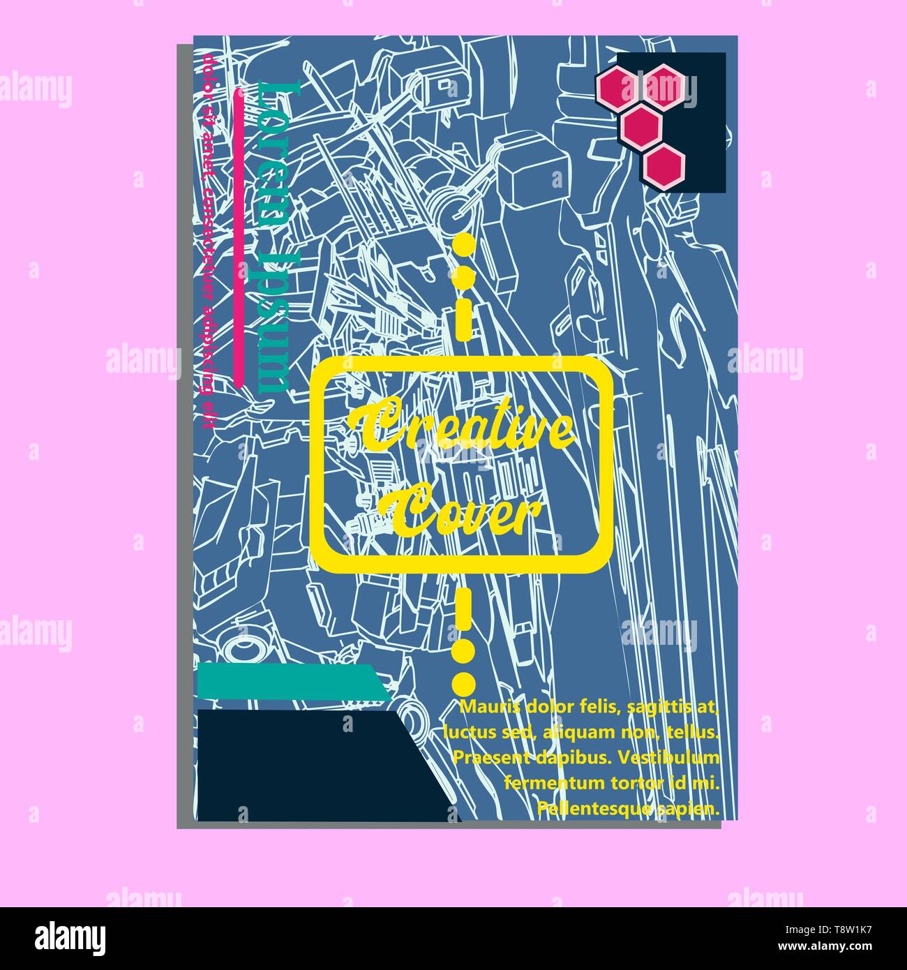 Vector illustration. robot sacred geometry. robot mock-up isolated ...