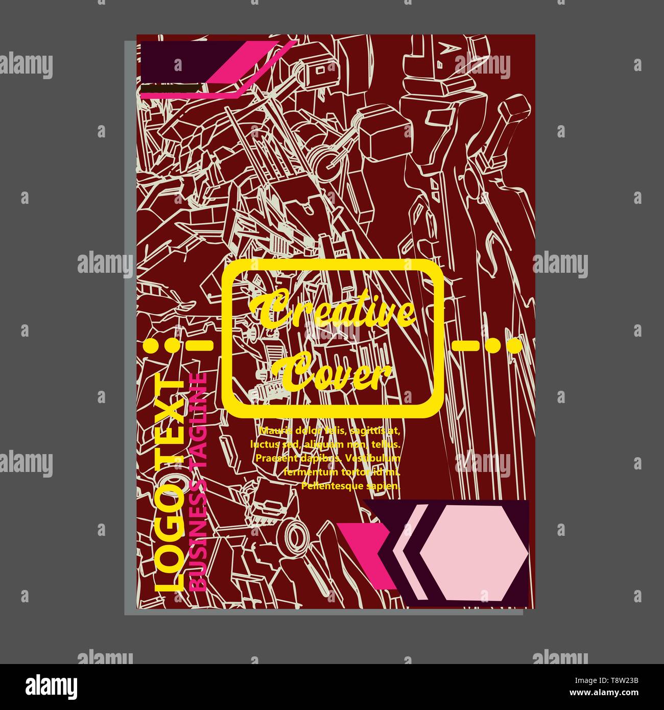 Vector illustration. robot sacred geometry. robot mock-up isolated ...