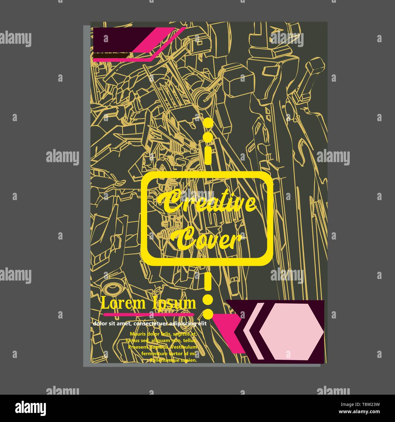 Vector illustration. robot sacred geometry. robot mock-up isolated ...