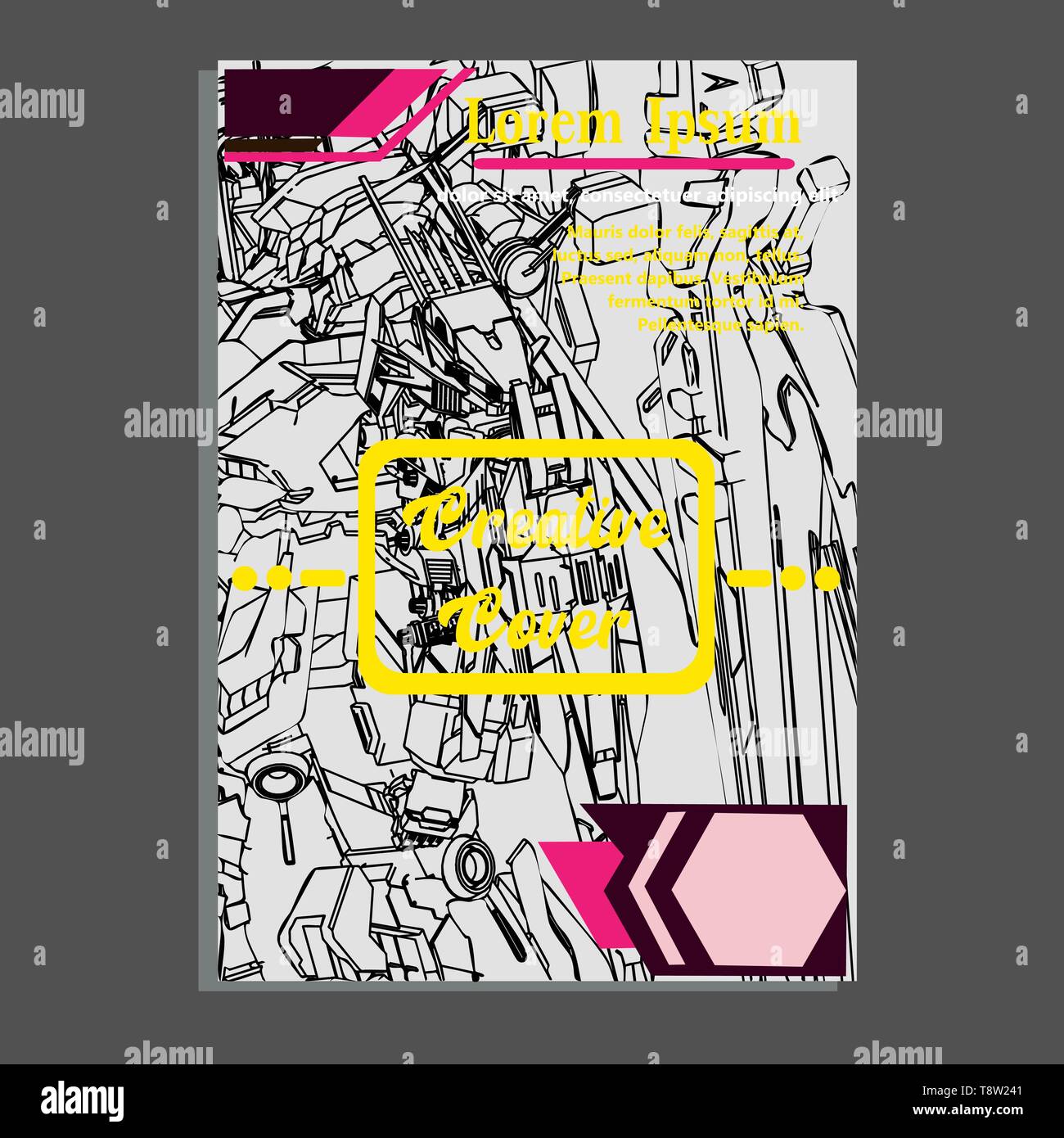 Vector illustration. robot sacred geometry. robot mock-up isolated ...