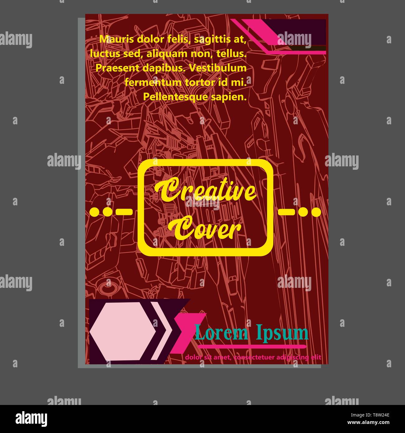 Vector illustration. robot sacred geometry. robot mock-up isolated ...