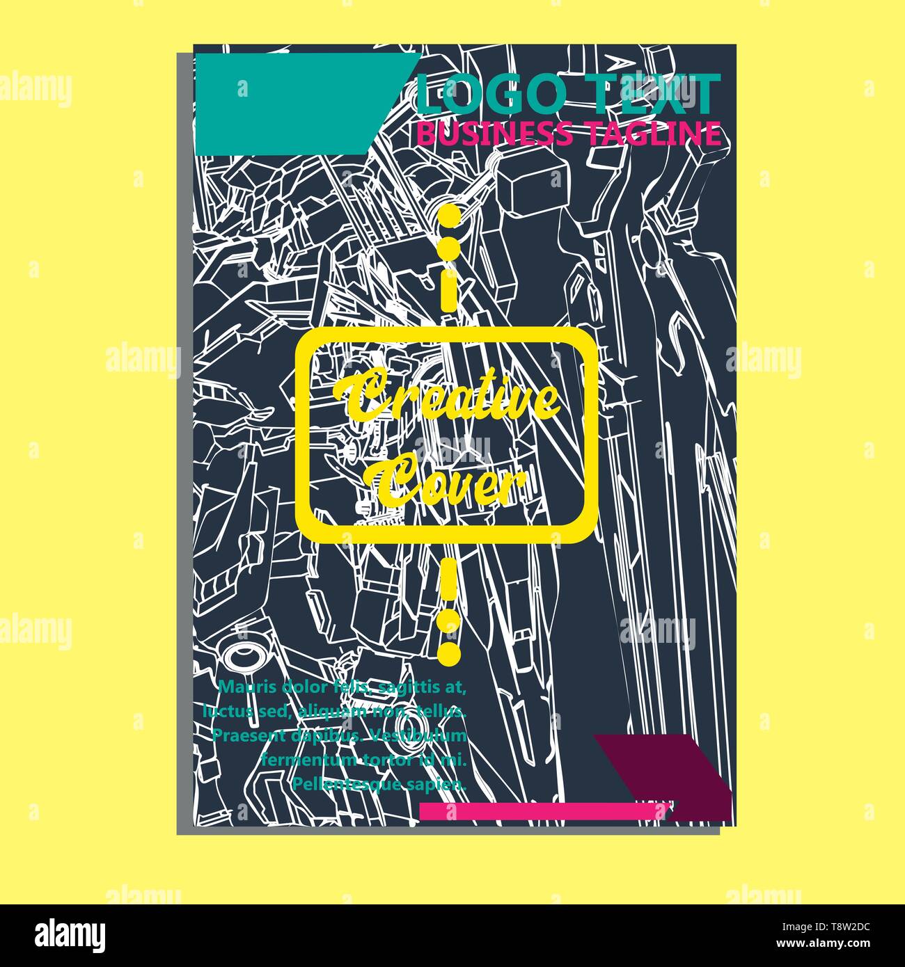 Vector illustration. robot sacred geometry. robot mock-up isolated ...