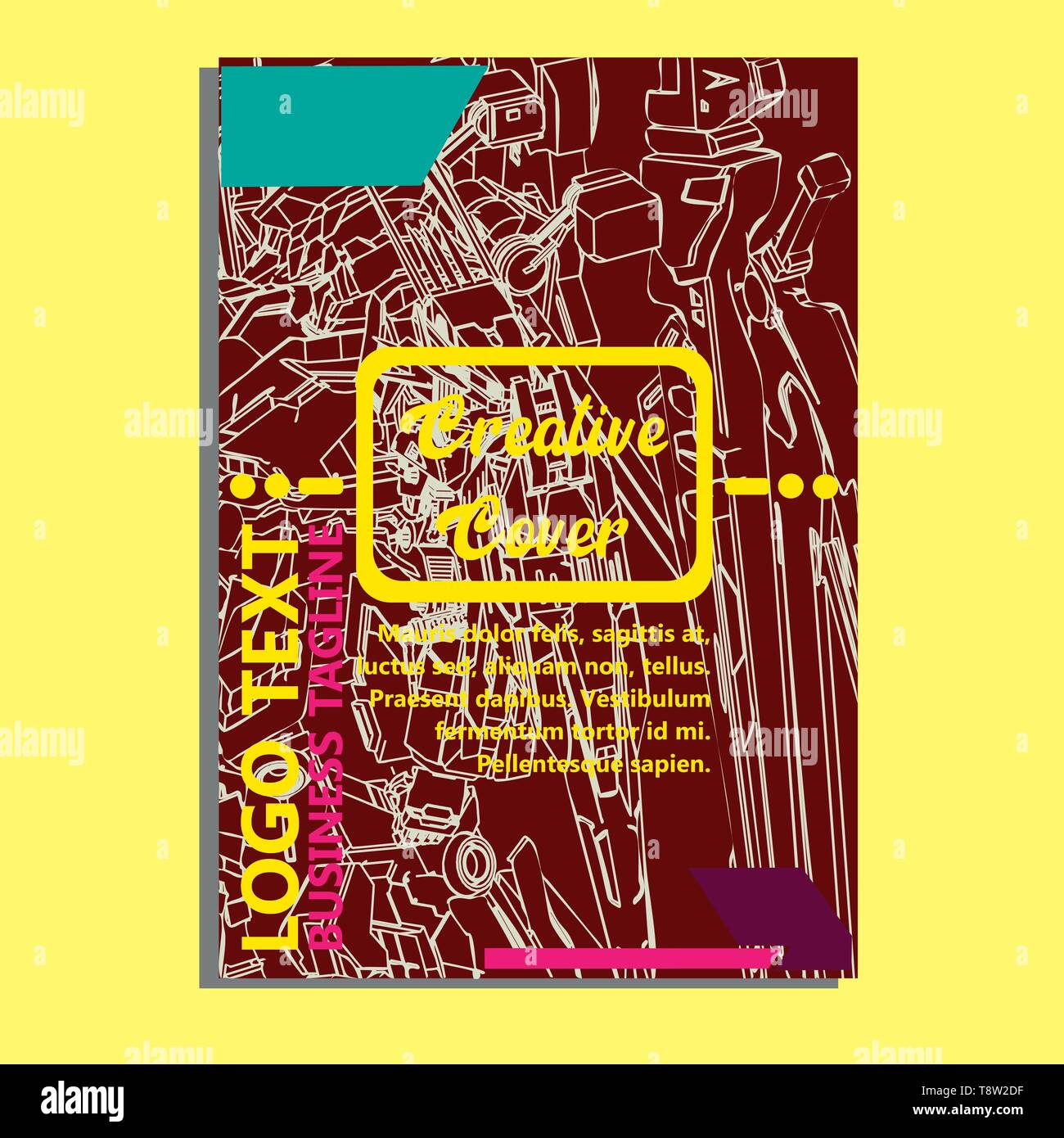 Vector illustration. robot sacred geometry. robot mock-up isolated ...