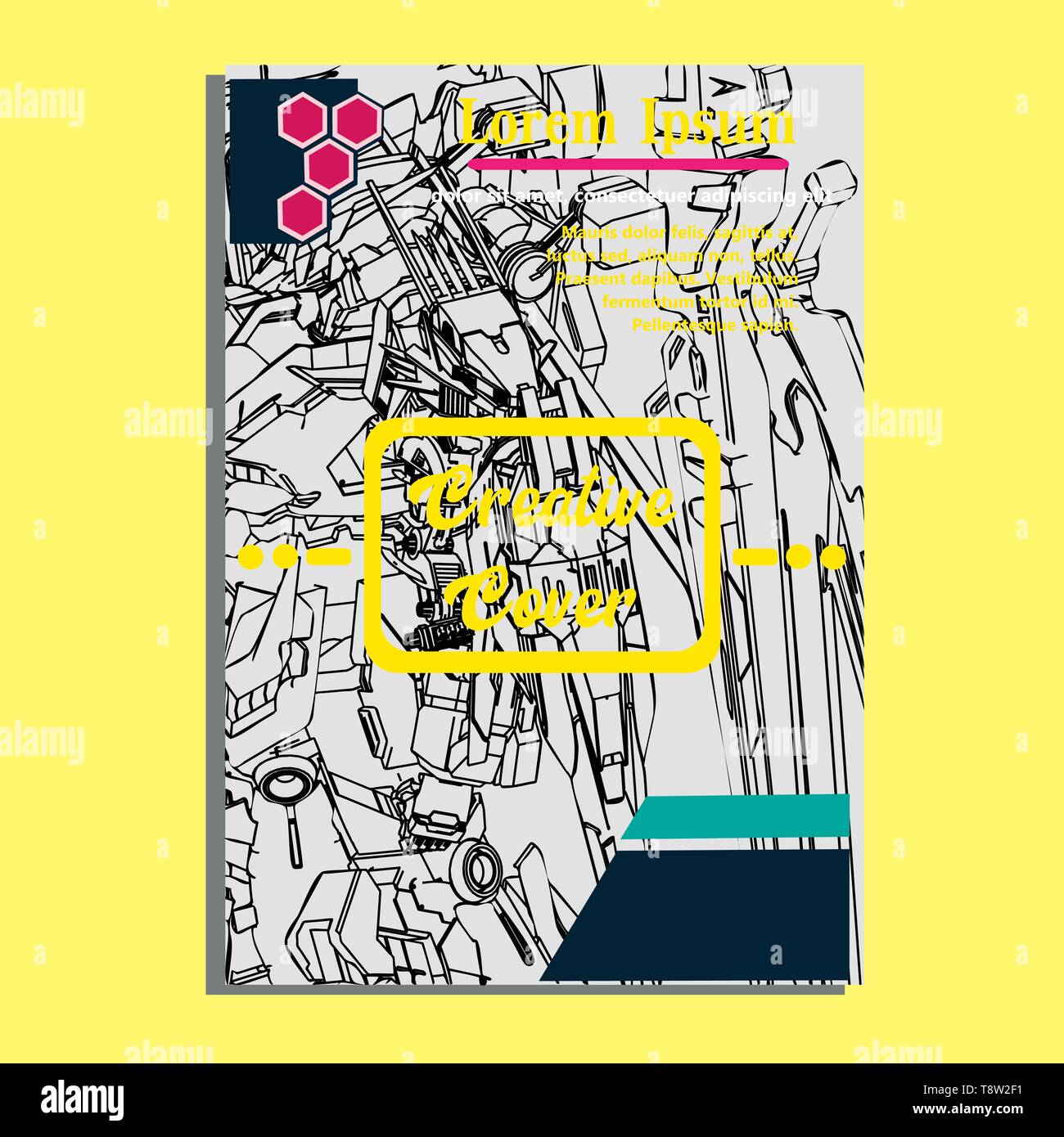 Vector illustration. robot sacred geometry. robot mock-up isolated ...