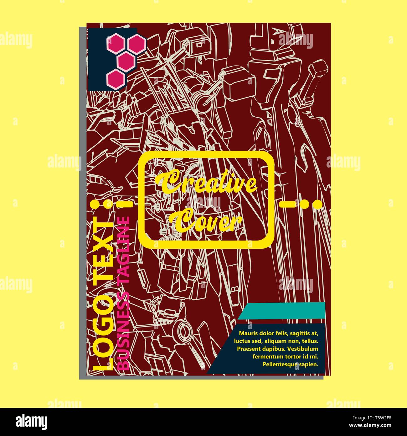 Vector illustration. robot sacred geometry. robot mock-up isolated ...