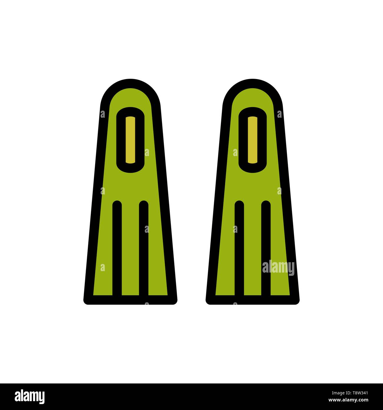 flipper diving Summer vector logo icon or illustration. Editable stroke ...