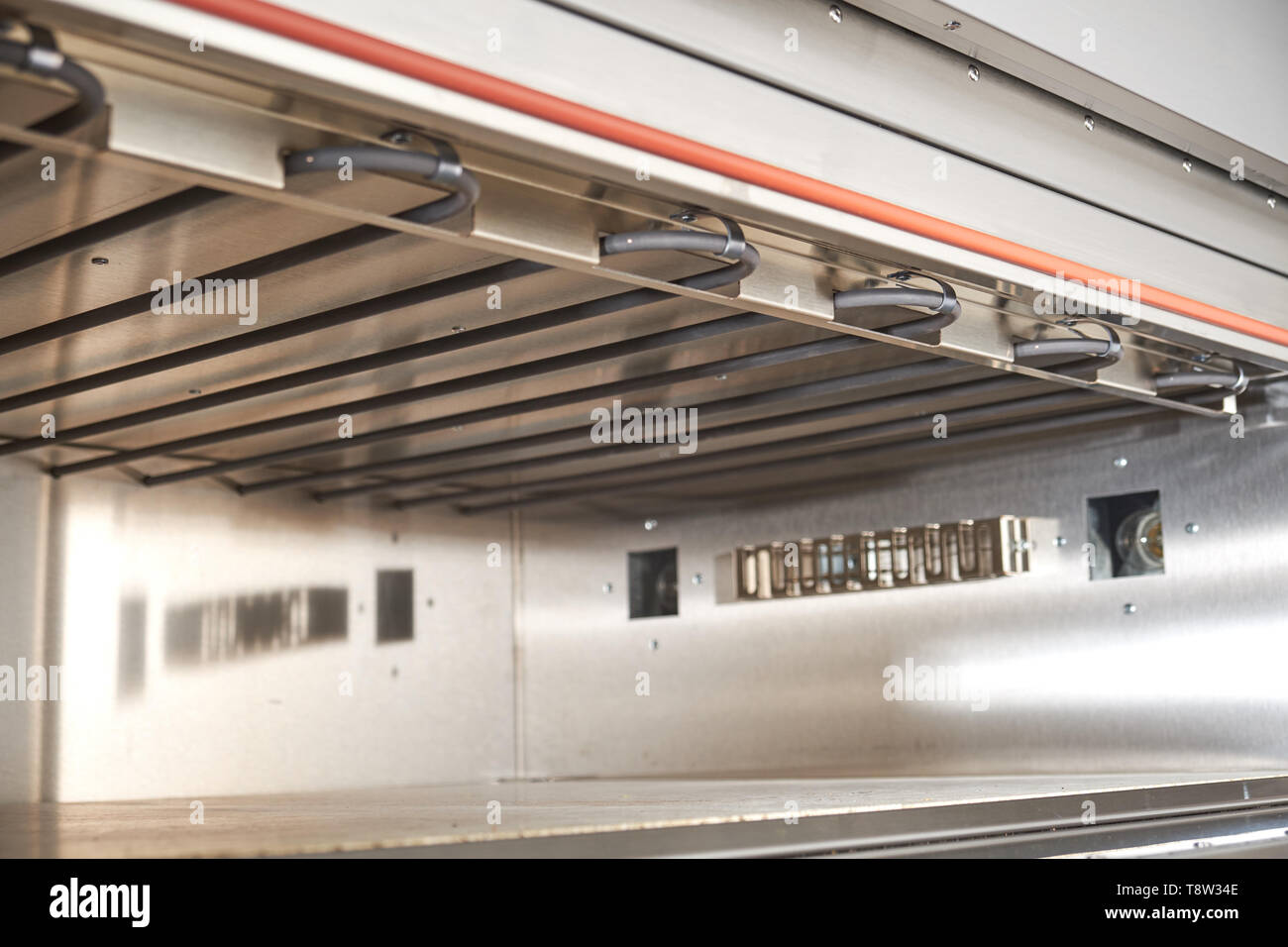 Industrial electric oven inside view, details. Catering network ...