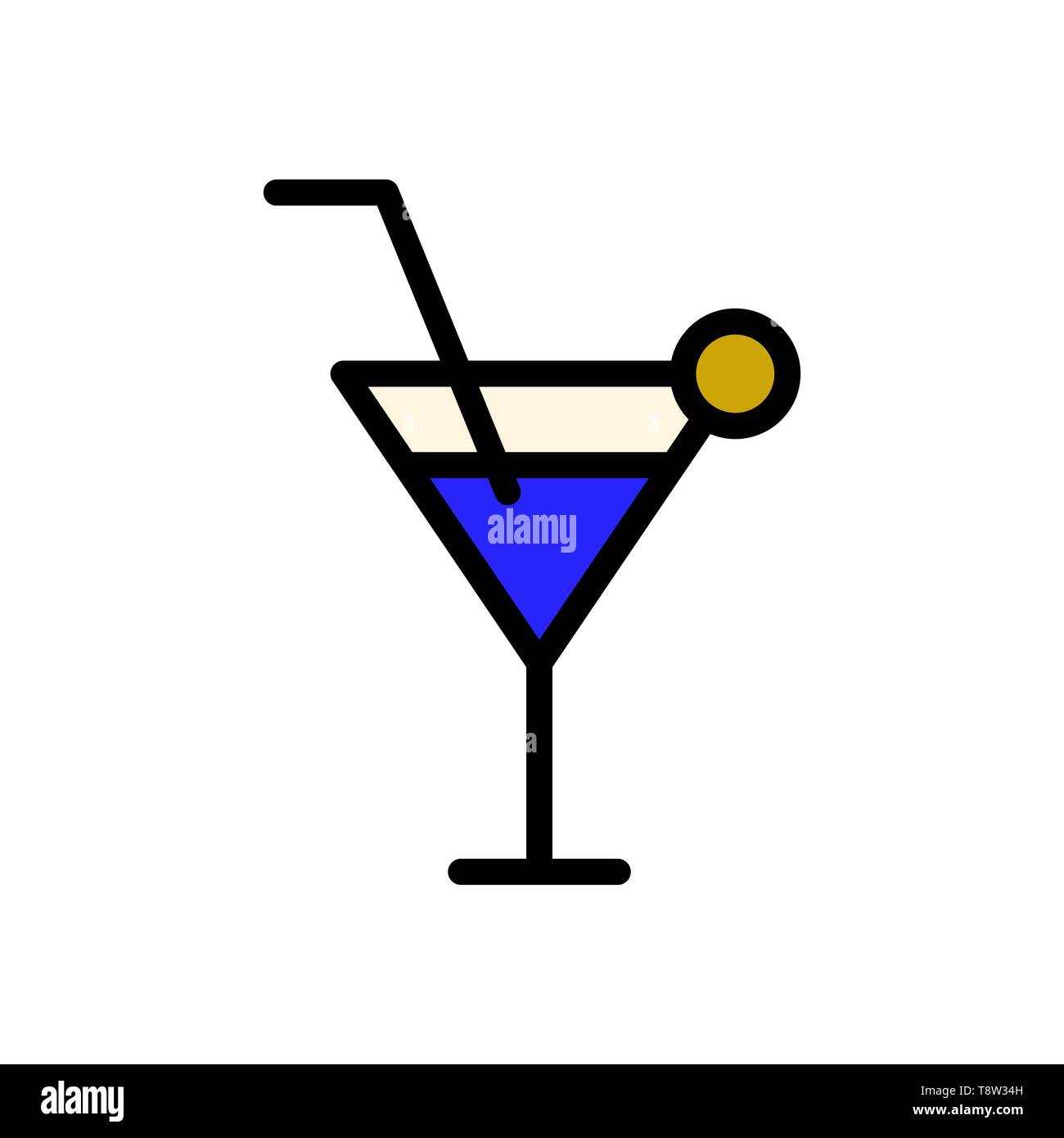 juice syrup Summer vector logo icon or illustration. Editable stroke ...