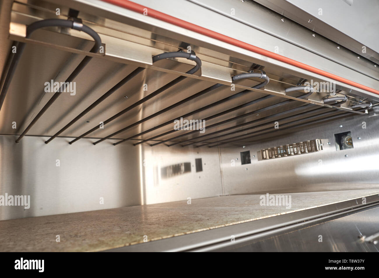 Industrial electric oven inside view, details. Catering network ...