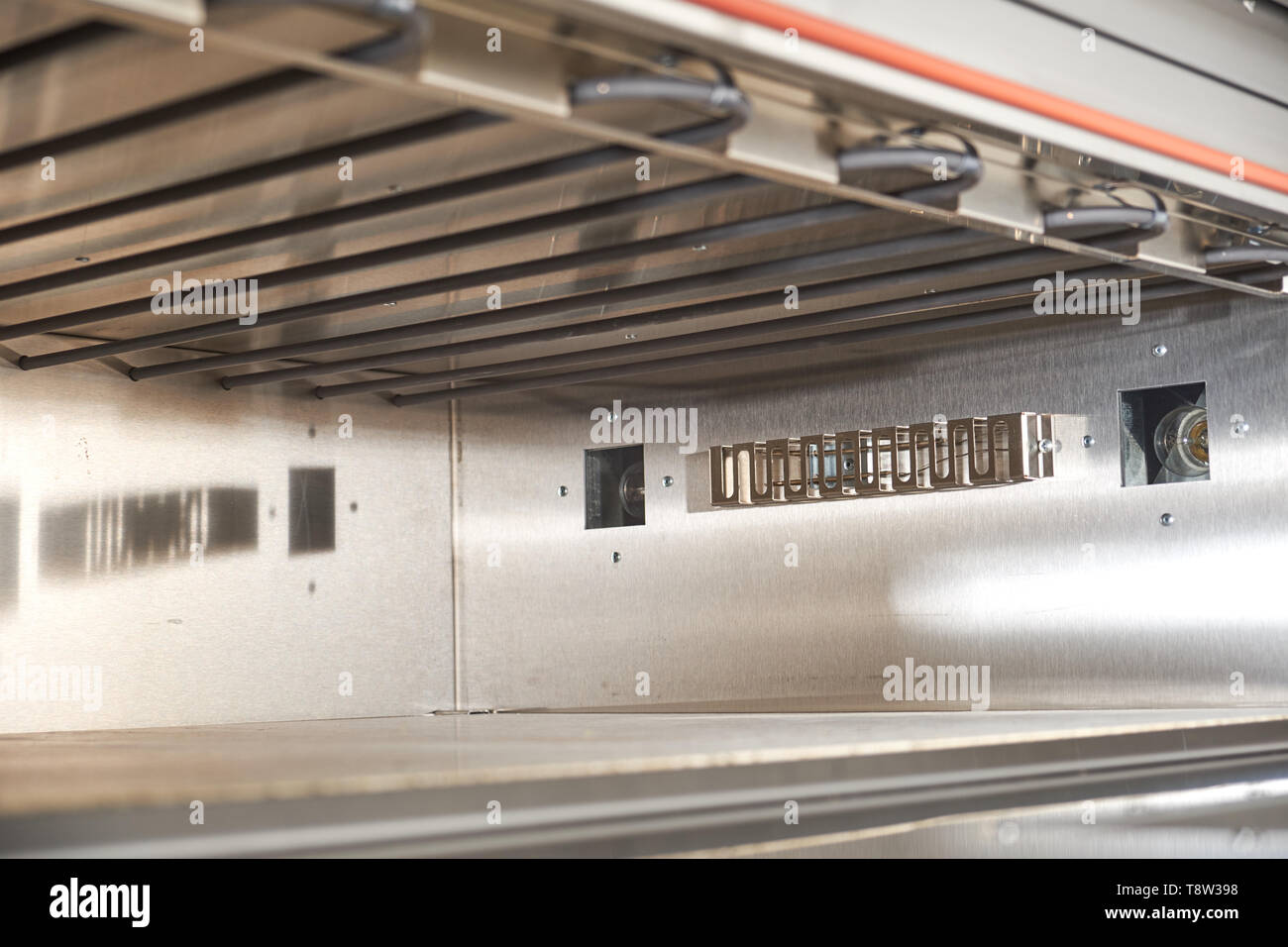 Industrial electric oven inside view, details. Catering network ...