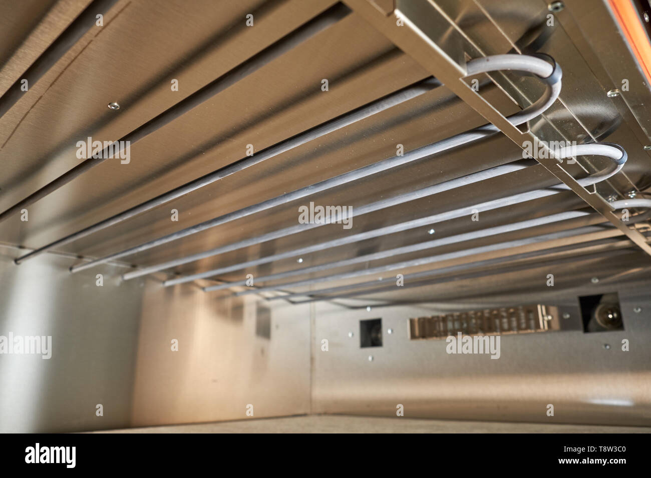 Industrial electric oven inside view, details. Catering network ...