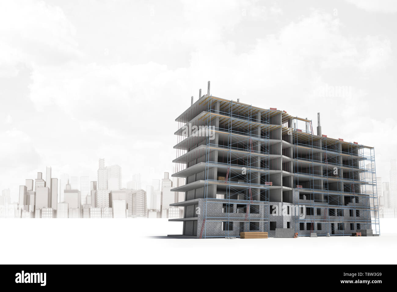 Tall city background 3d render hi-res stock photography and images - Alamy
