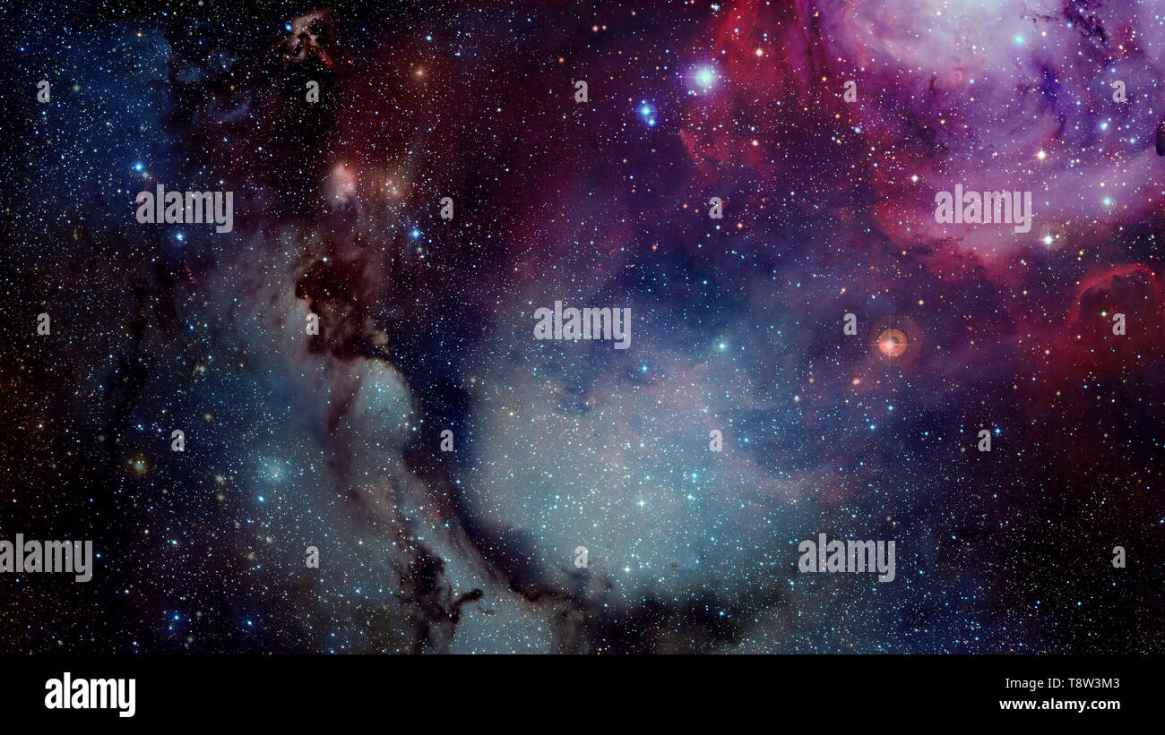 Beautiful nebula, mysterious universe and bright stars in outer space ...