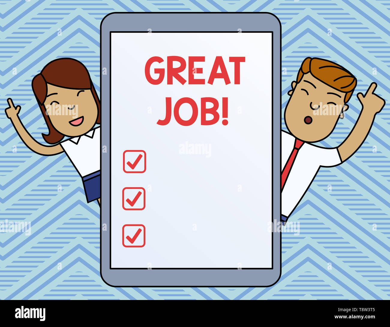 Word writing text Great Job. Business photo showcasing used praising ...