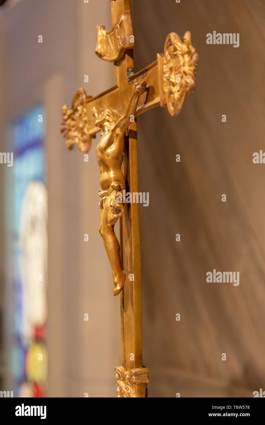 Cross inside of a Monastery Stock Photo - Alamy