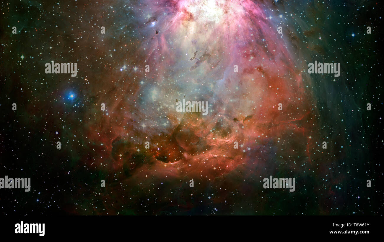 Deep space art. Galaxies, nebulas and stars in universe. Elements of ...