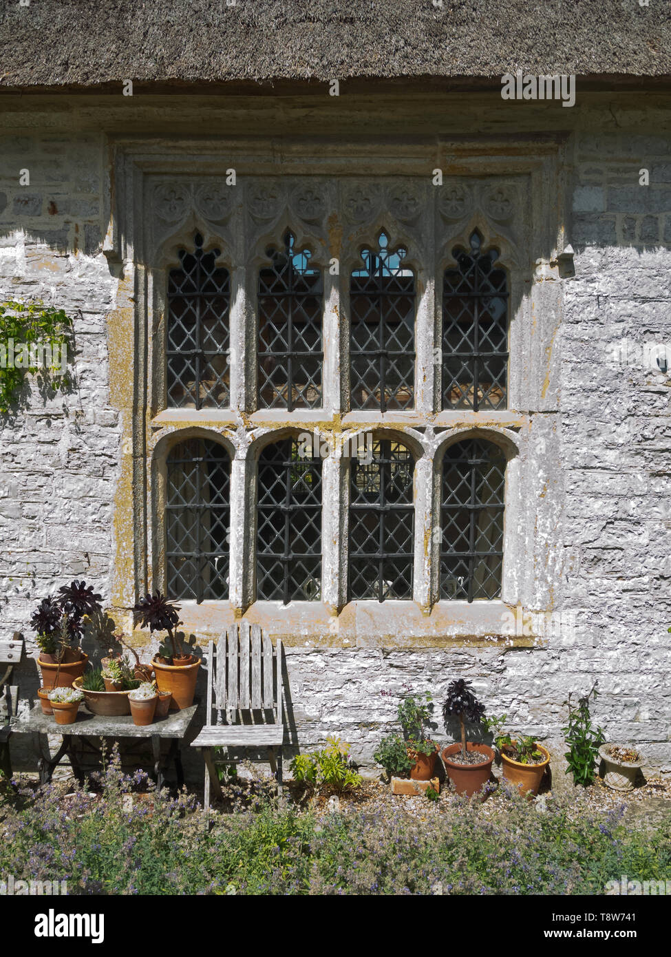 the exterior of the National Trusts Priests House at Muchelney in ...