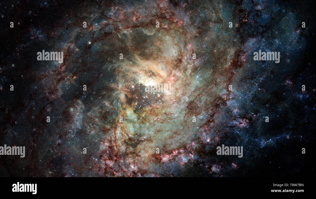 Deep space art. Galaxies, nebulas and stars in universe. Elements of ...