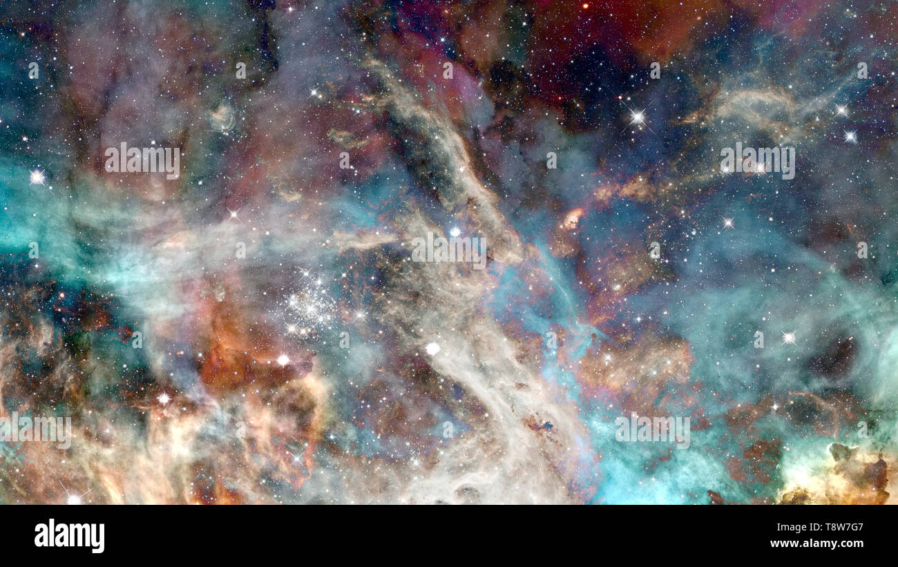 Deep space art. Galaxies, nebulas and stars in universe. Elements of ...