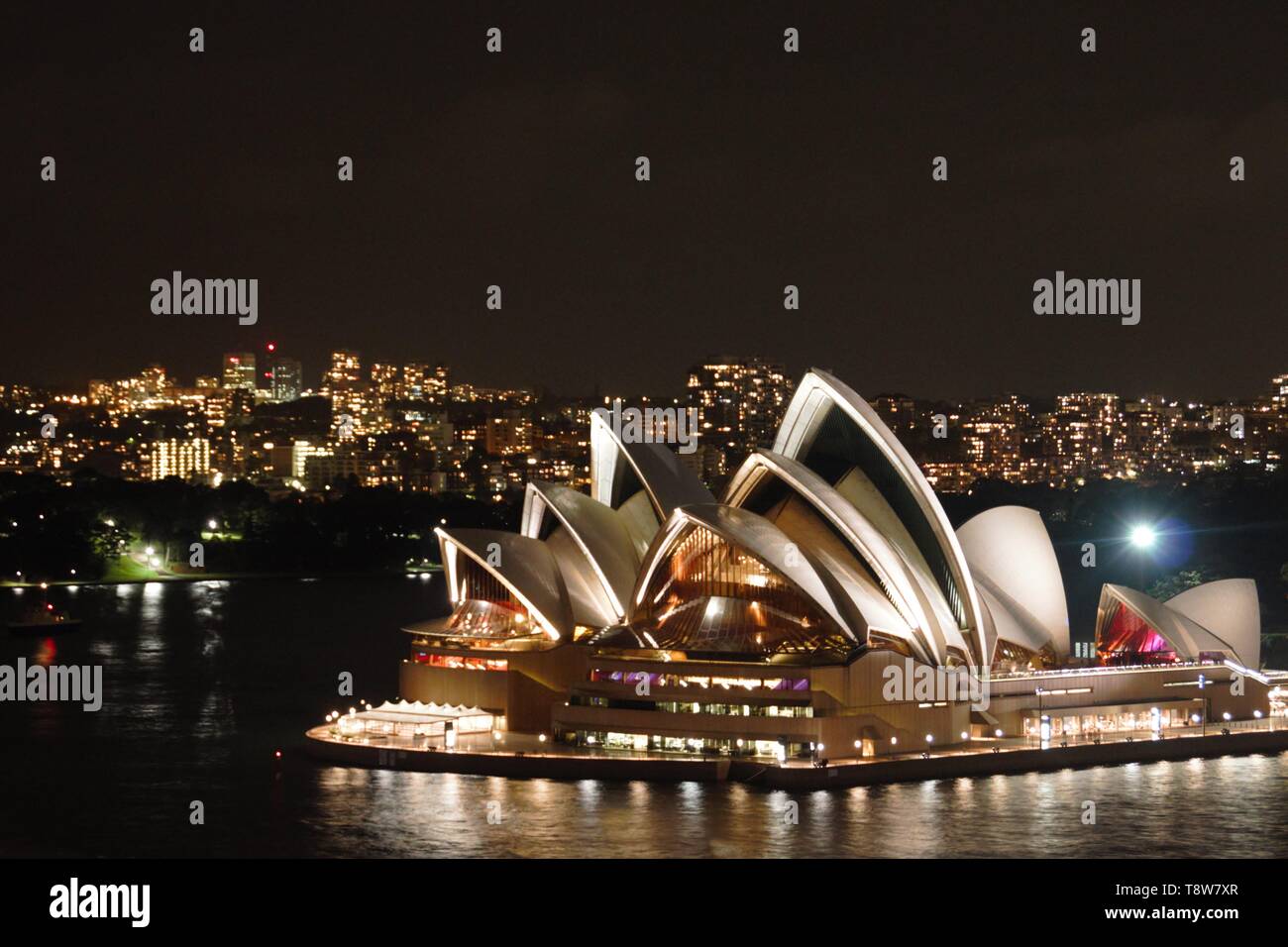 Sydney opera house by night from the harbour bridge Stock Photo - Alamy