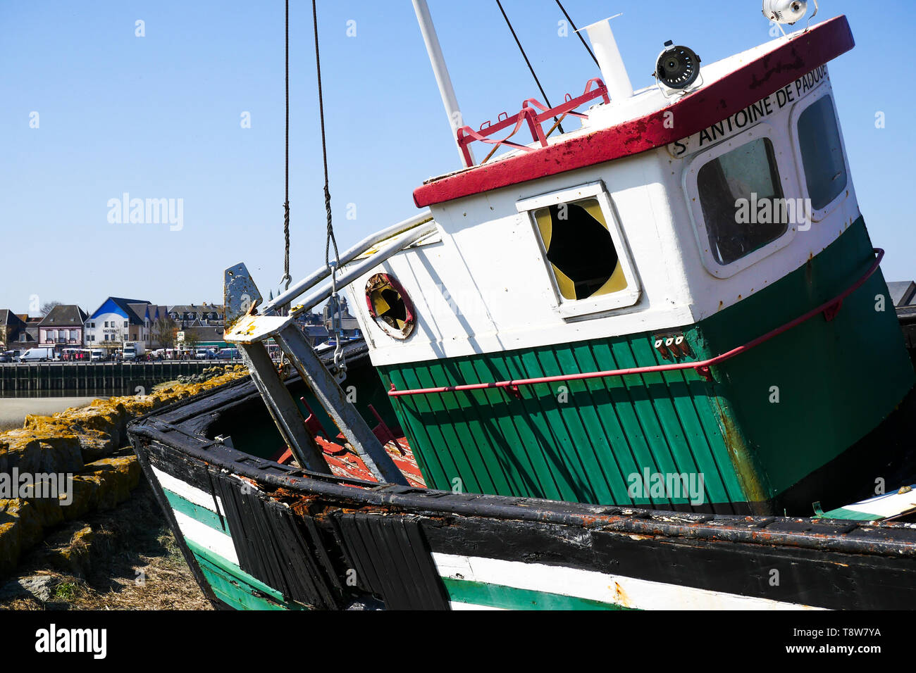 Fishing ship wreck, Le Crotois, Bay of Somme, Hauts-de-France, France ...