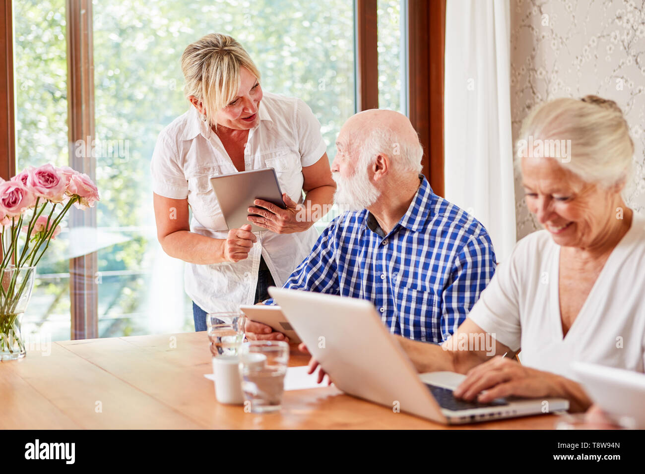 Nursing Home Computer Staff High Resolution Stock Photography and ...