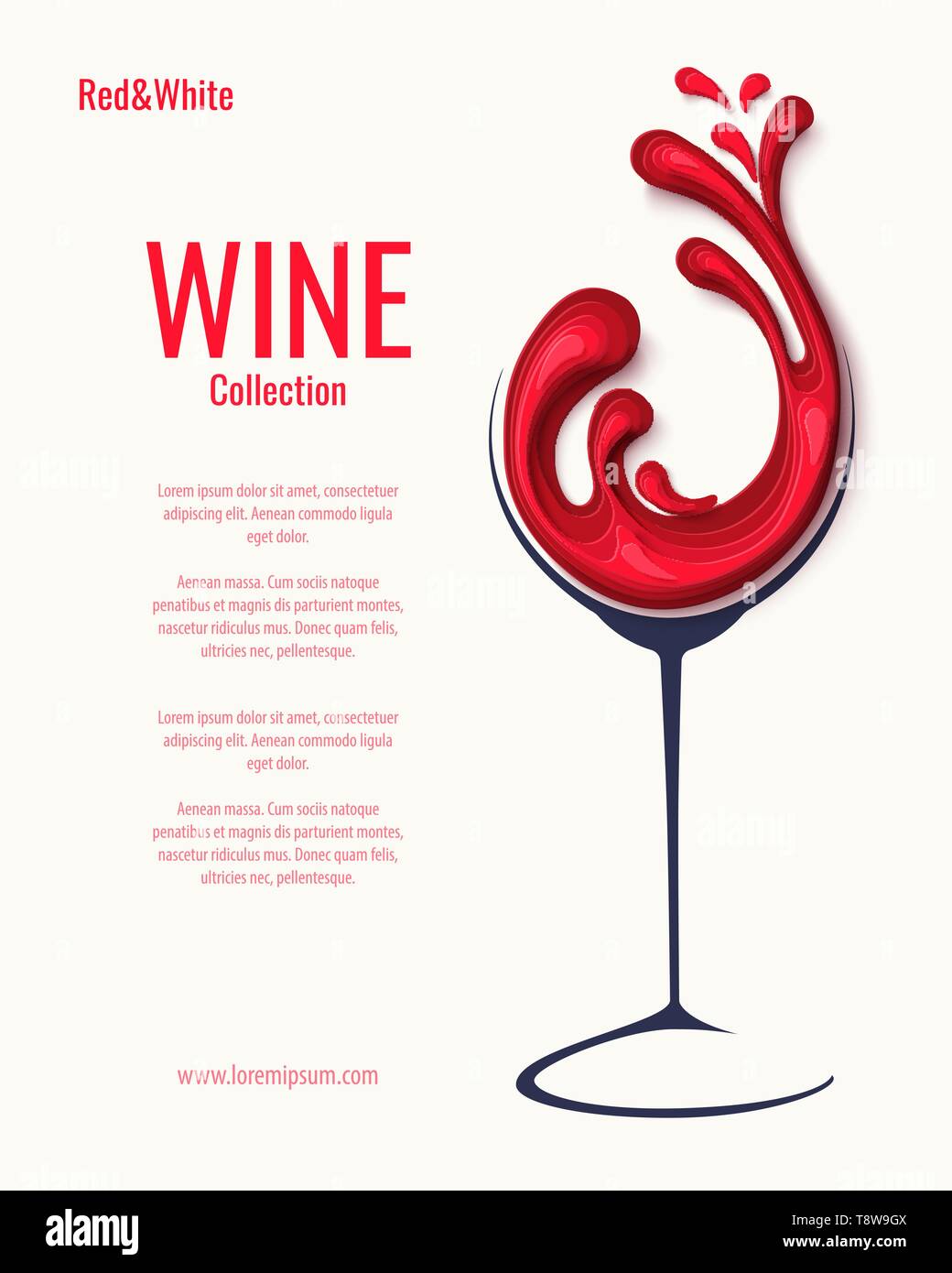 Red wine splash in glass Stock Vector Image & Art - Alamy