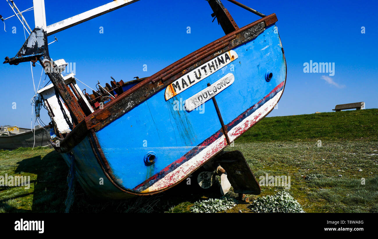 Fishing ship wreck, Le Crotois, Bay of Somme, Hauts-de-France, France ...