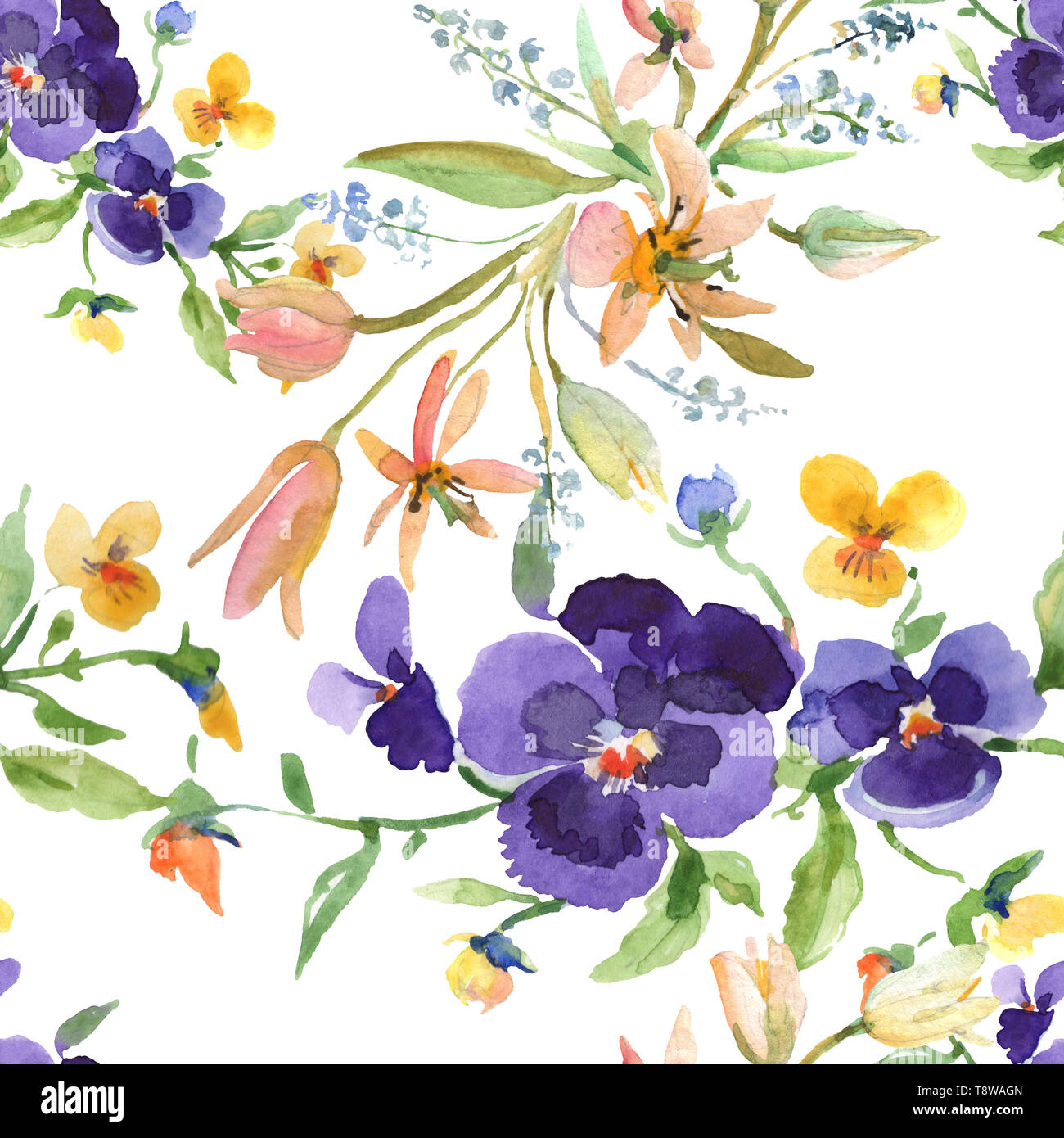 Bouquet floral botanical flowers. Watercolor background illustration ...