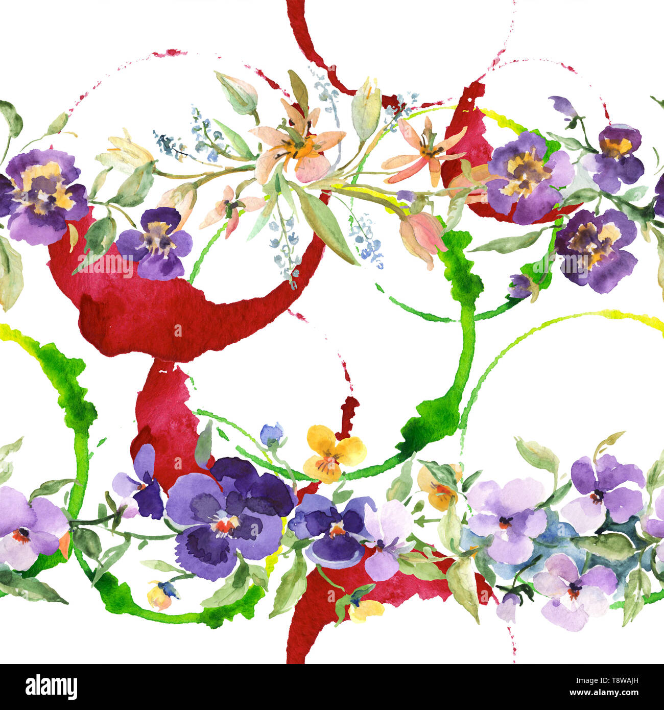 Bouquet floral botanical flowers. Watercolor background illustration ...