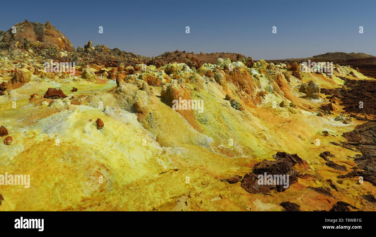 Volcanic Landscape, Dallol, Danakil Desert, Ethiopia, Africa Stock ...