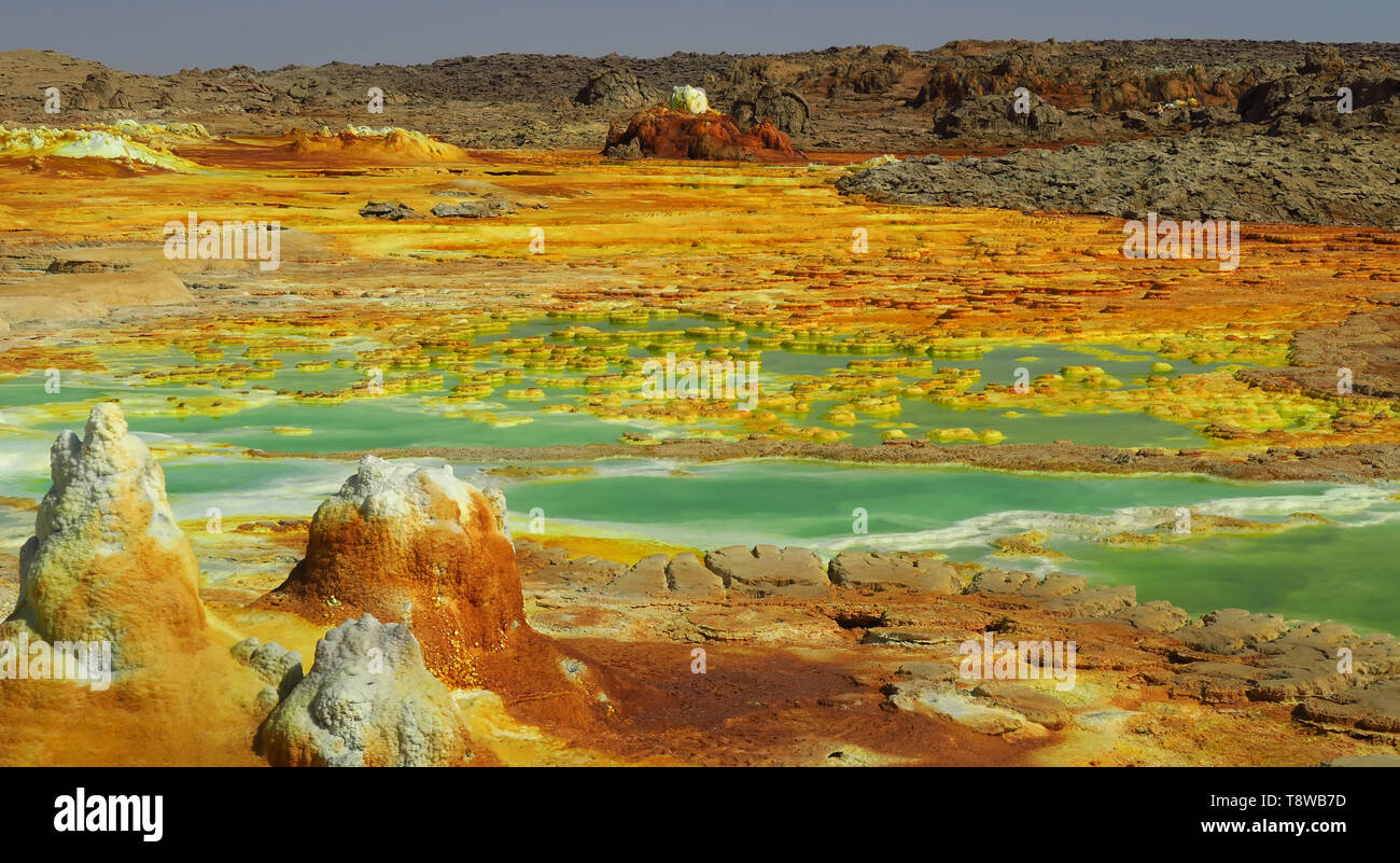 Volcanic Landscape, Dallol, Danakil Desert, Ethiopia, Africa Stock ...