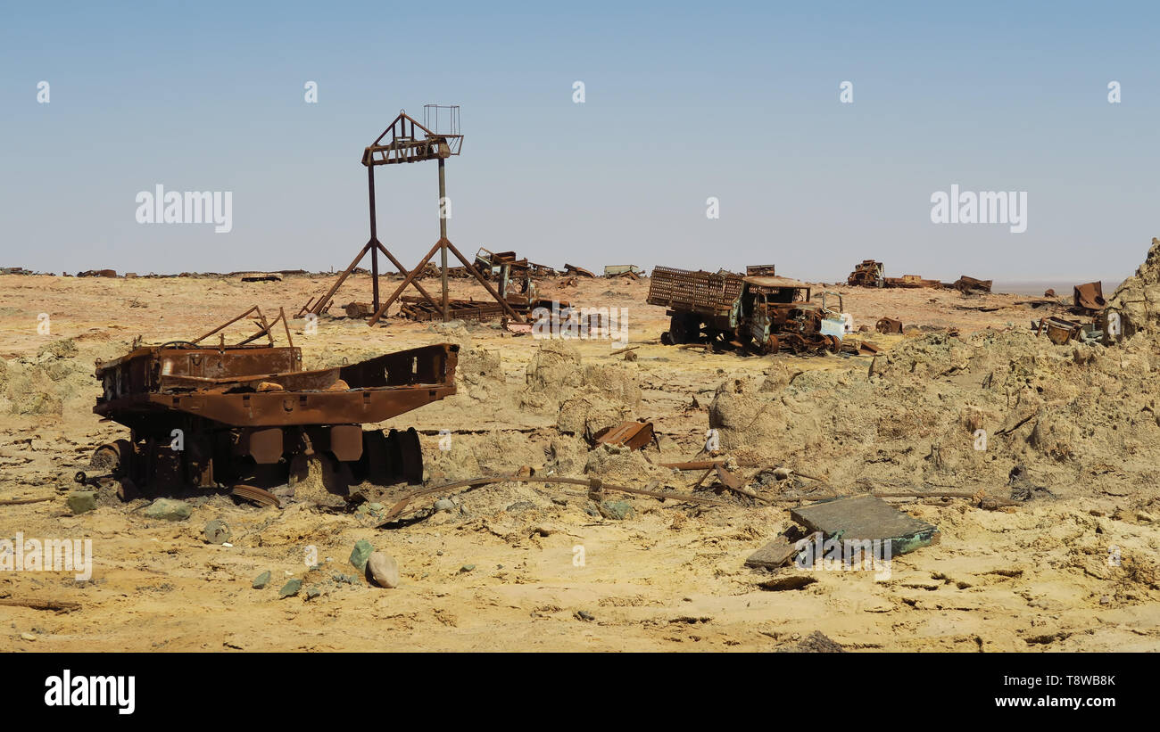 rusty carcass in the Danakil Desert, Ethiopia, Africa Stock Photo - Alamy