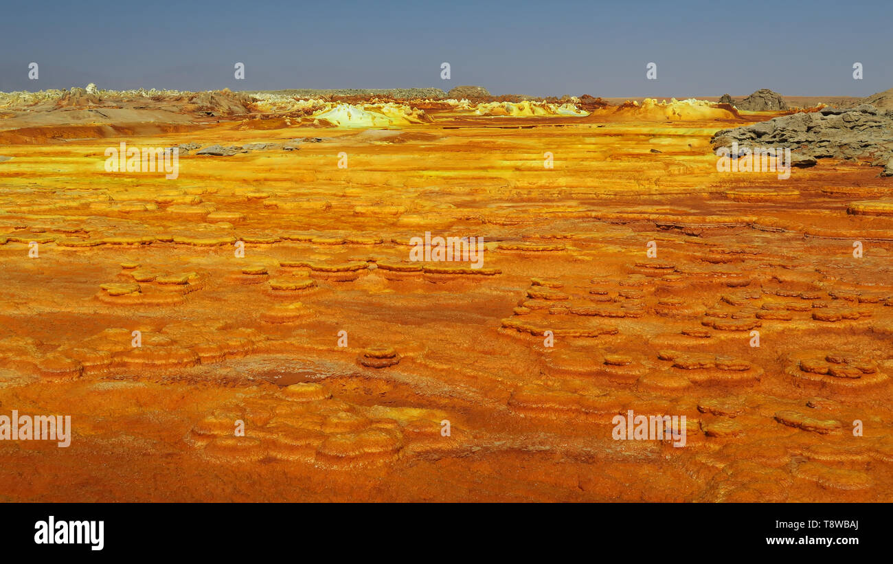 Volcanic Landscape, Dallol, Danakil Desert, Ethiopia, Africa Stock ...