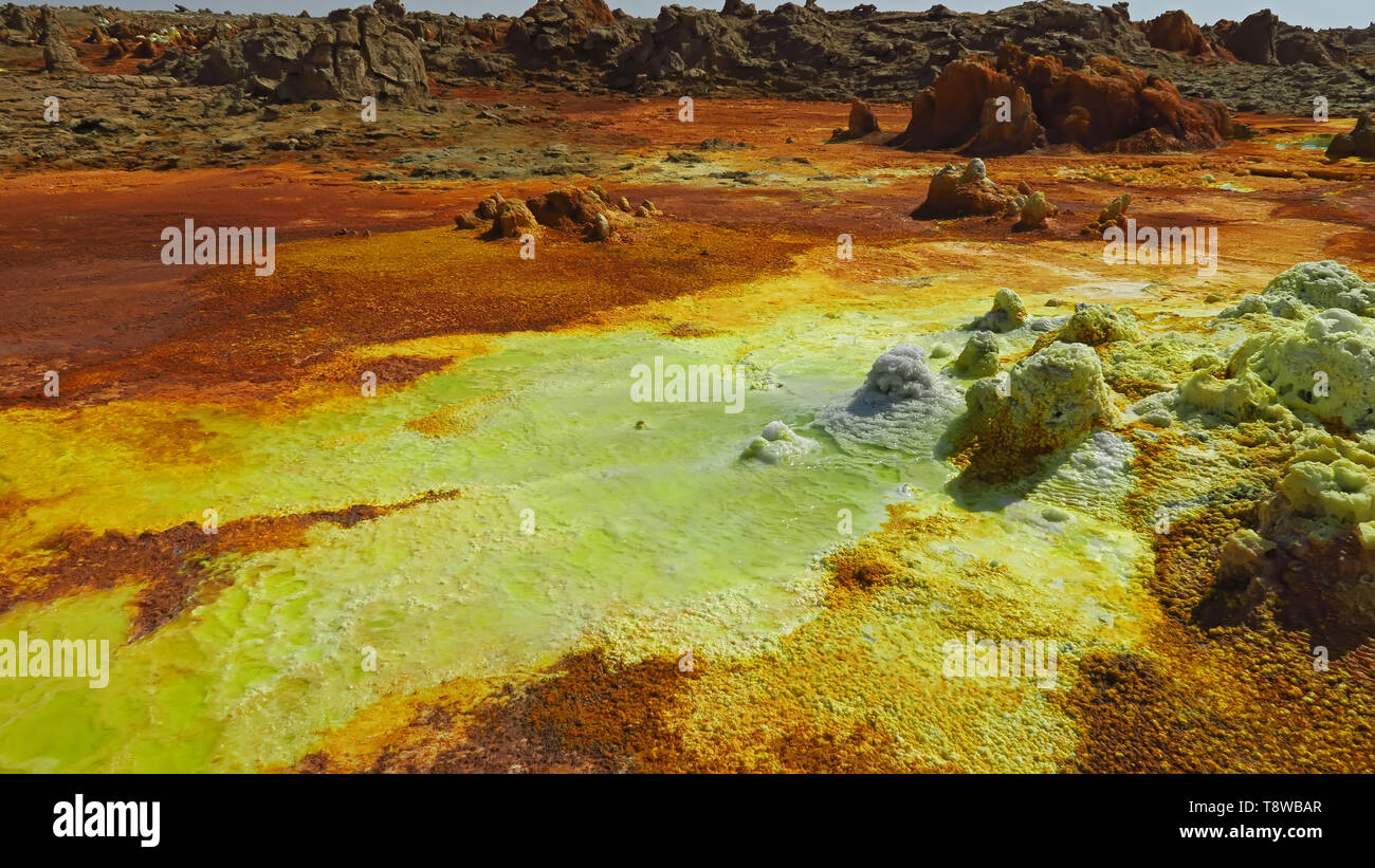 Volcanic Landscape, Dallol, Danakil Desert, Ethiopia, Africa Stock ...