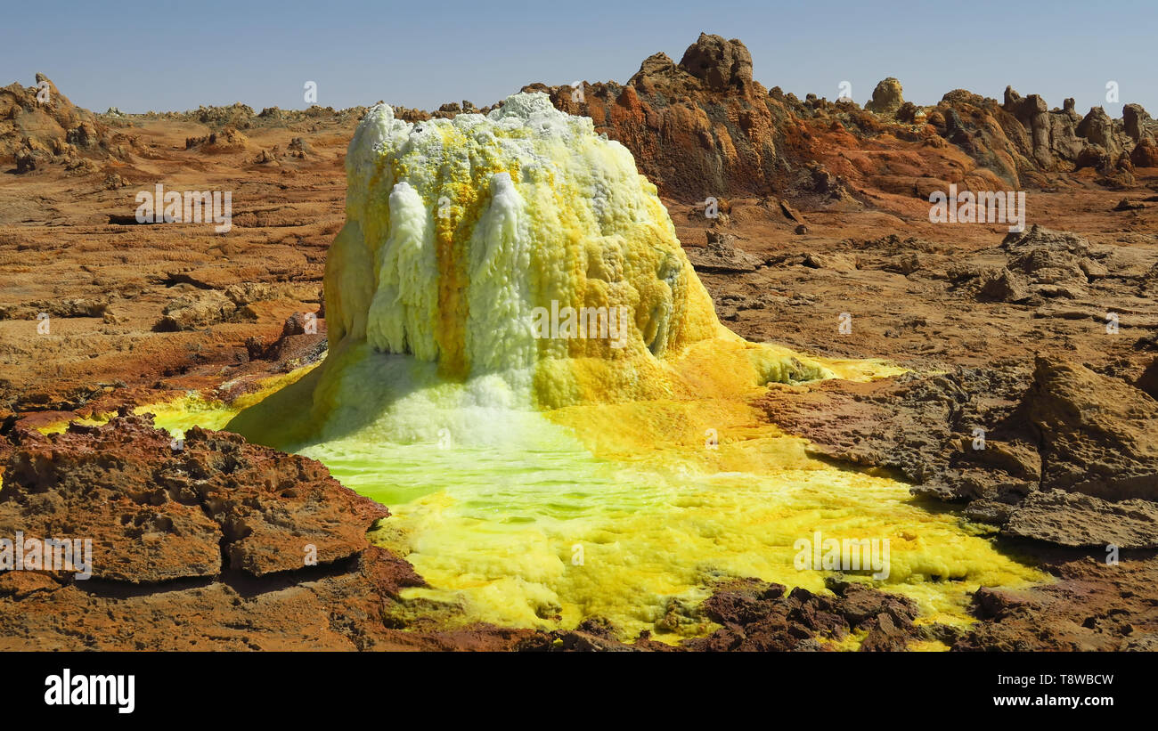 Volcanic Landscape, Dallol, Danakil Desert, Ethiopia, Africa Stock ...