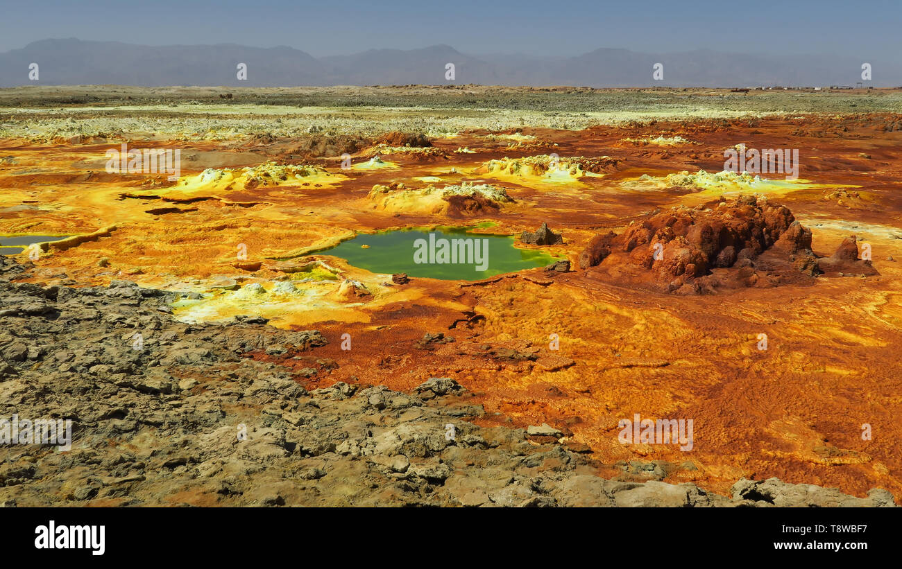 Volcanic Landscape, Dallol, Danakil Desert, Ethiopia, Africa Stock ...