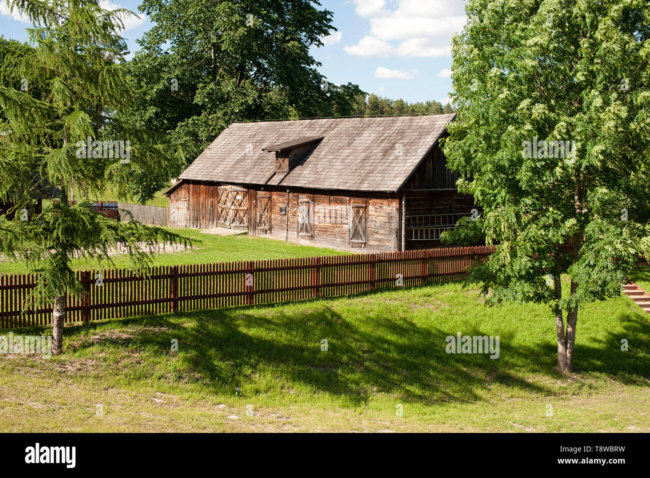Farm buildings (East Poland Stock Photo - Alamy
