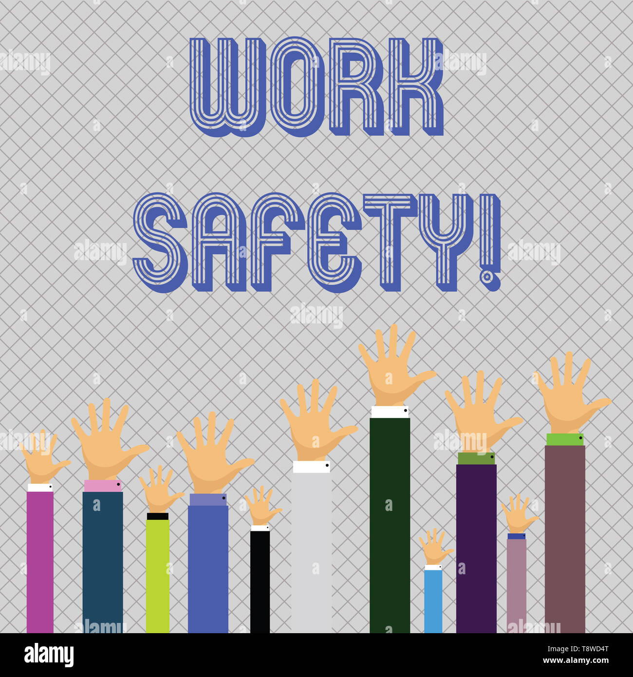 Text sign showing Work Safety. Business photo showcasing policies and ...