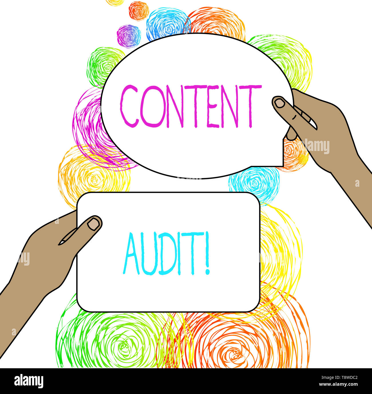 Conceptual hand writing showing Content Audit. Concept meaning process ...