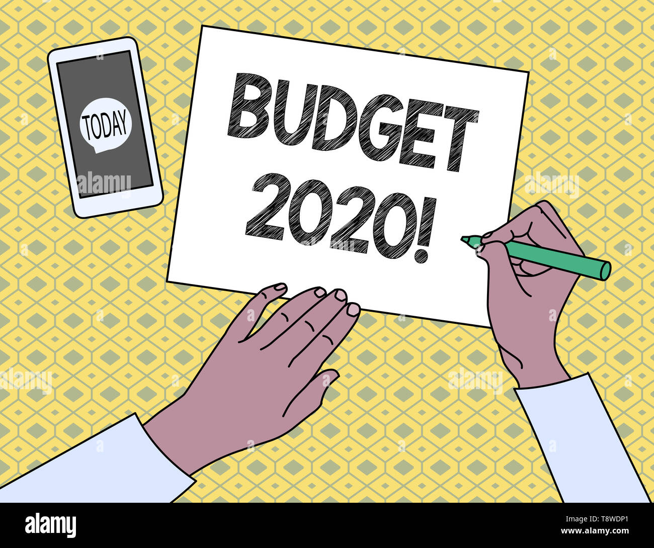 Handwriting text writing Budget 2020. Conceptual photo estimate of ...