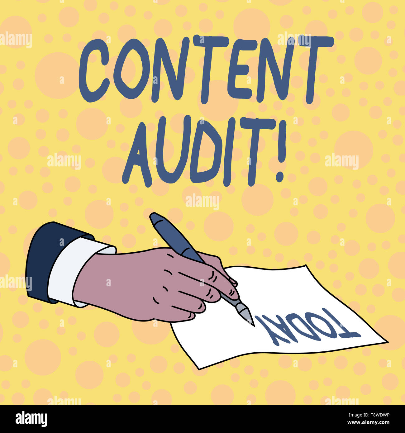 Handwriting text Content Audit. Conceptual photo process of evaluating ...