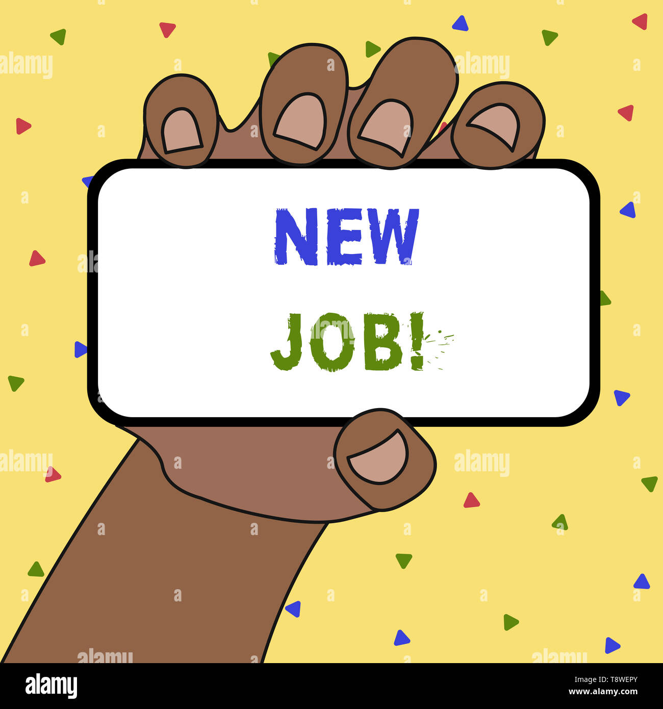 Writing note showing New Job. Business concept for recently having paid ...