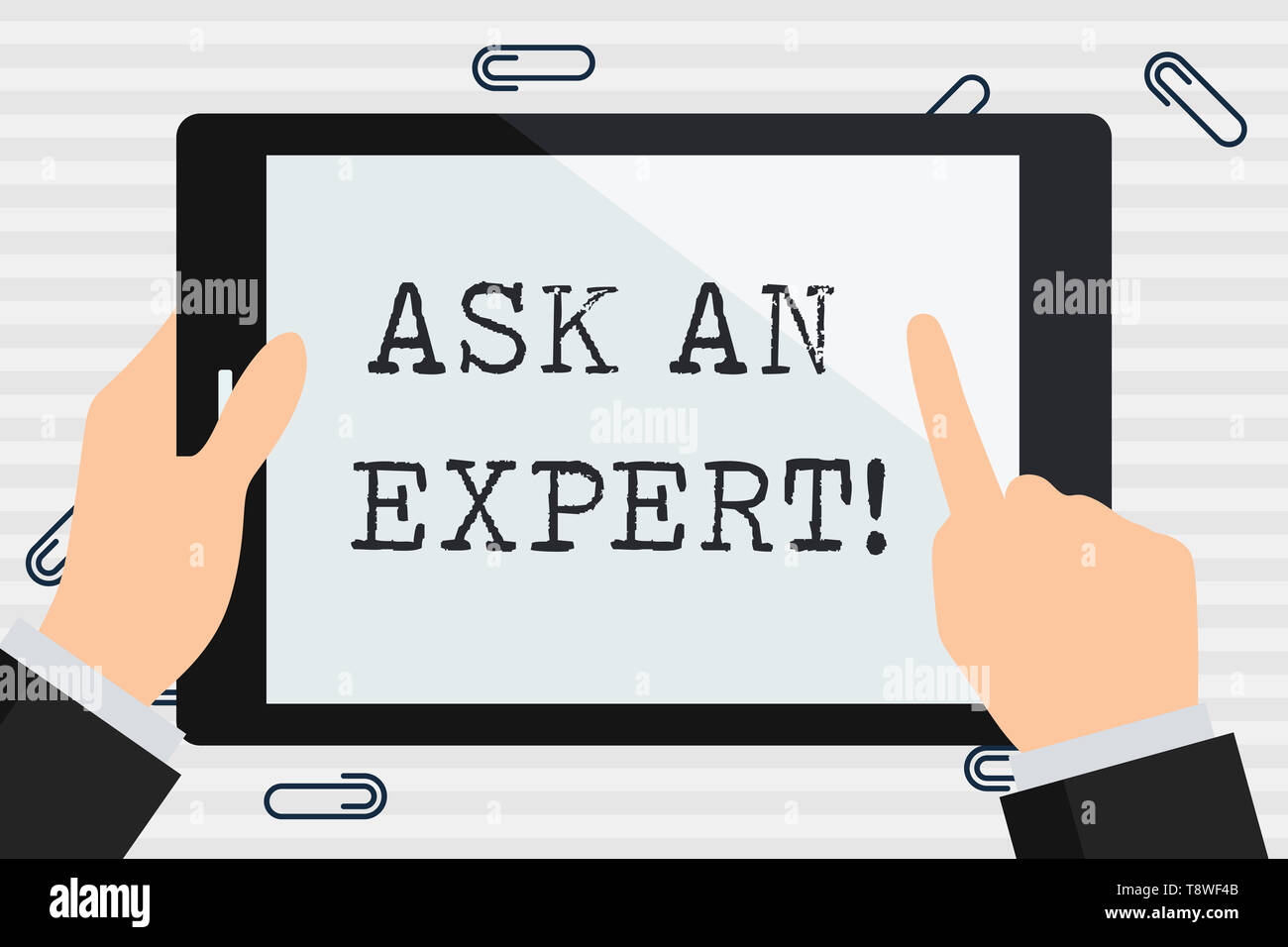 Handwriting text Ask An Expert. Conceptual photo confirmation that have ...