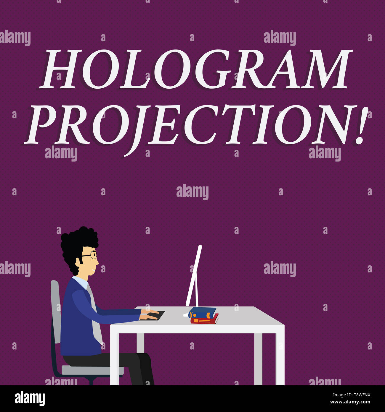 Writing note showing Hologram Projection. Business concept for ...