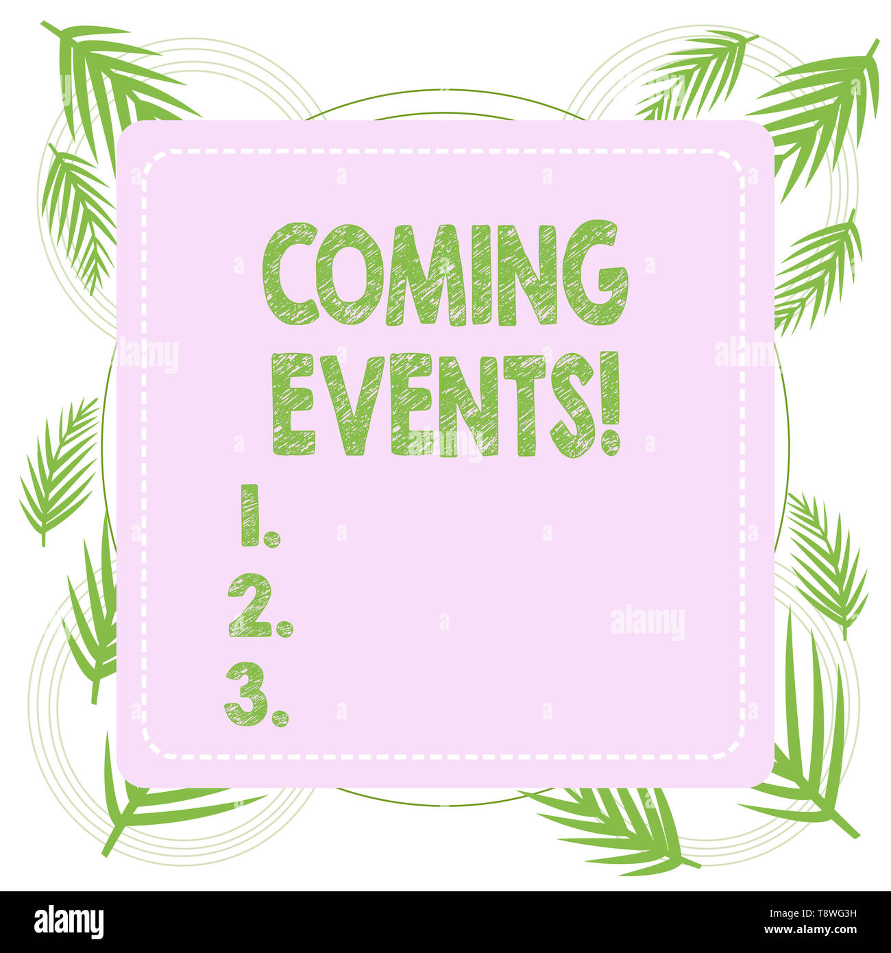 Text sign showing Coming Events. Business photo text happening or ...