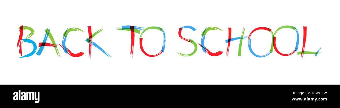 The word back to school. Vector banner with the text drawing style ...