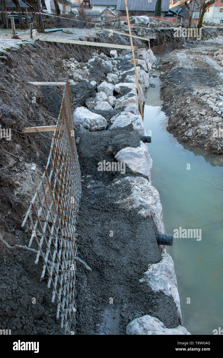 construction site on river bank Stock Photo - Alamy